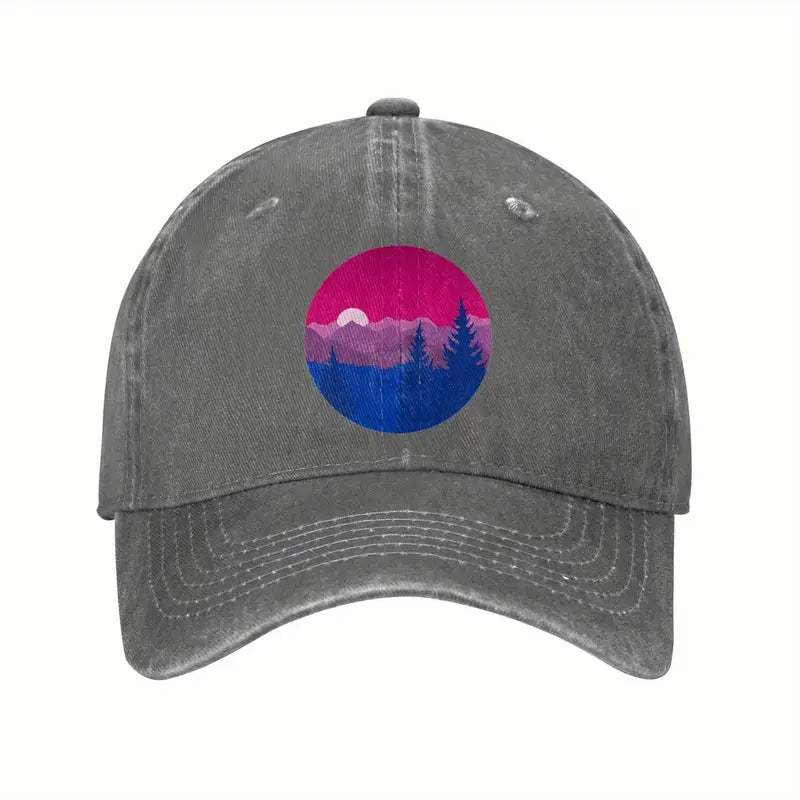 Bisexual Pride Flag Mountainscape Hats – Queer Haven Books
